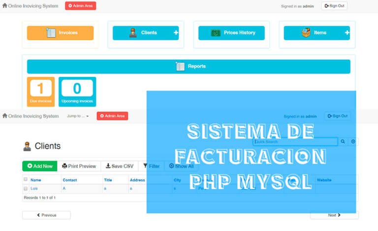 Sistema de Facturación en Php y Mysql | Codigo Fuente